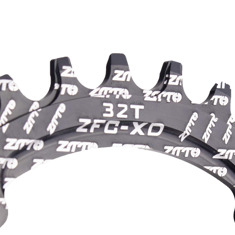 ZTTO Narrow-Wide 32T 34T 36T Chainrings for Mountain Bikes (Black, 32T)