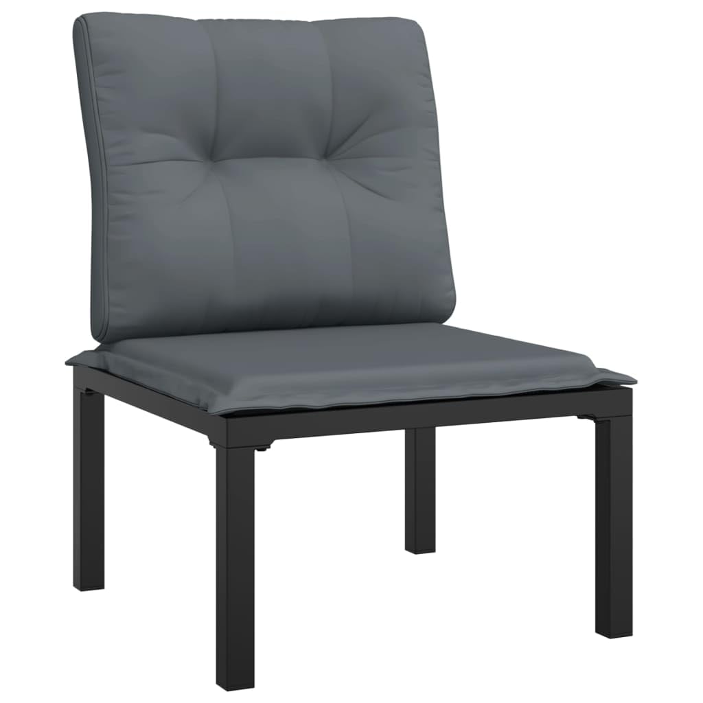 vidaXL 4-Piece Patio Lounge Set β Modern and Elegant Design with Weather-Resistant PE Rattan Material in Black and Gray β Features Comfortable Backrest and Padded Cushions