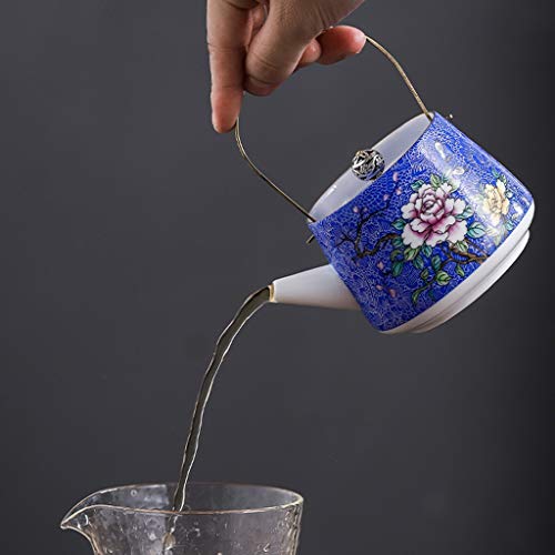 ZNZN Ceramic Kettle Retro Teapot Household Fashion Small Teapot with Exquisite and Comfortable Design Handle (210ml,7.1oz) Multifunctional Water Kettle (Color : F)