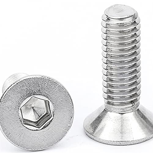 WAAZI Hexagon Socket Screws 201 Stainless Steel countersunk Head Hexagonal Screw Flat Head Hexagonal Bolt Inner Hexagonal Screw (Size : M5*12)
