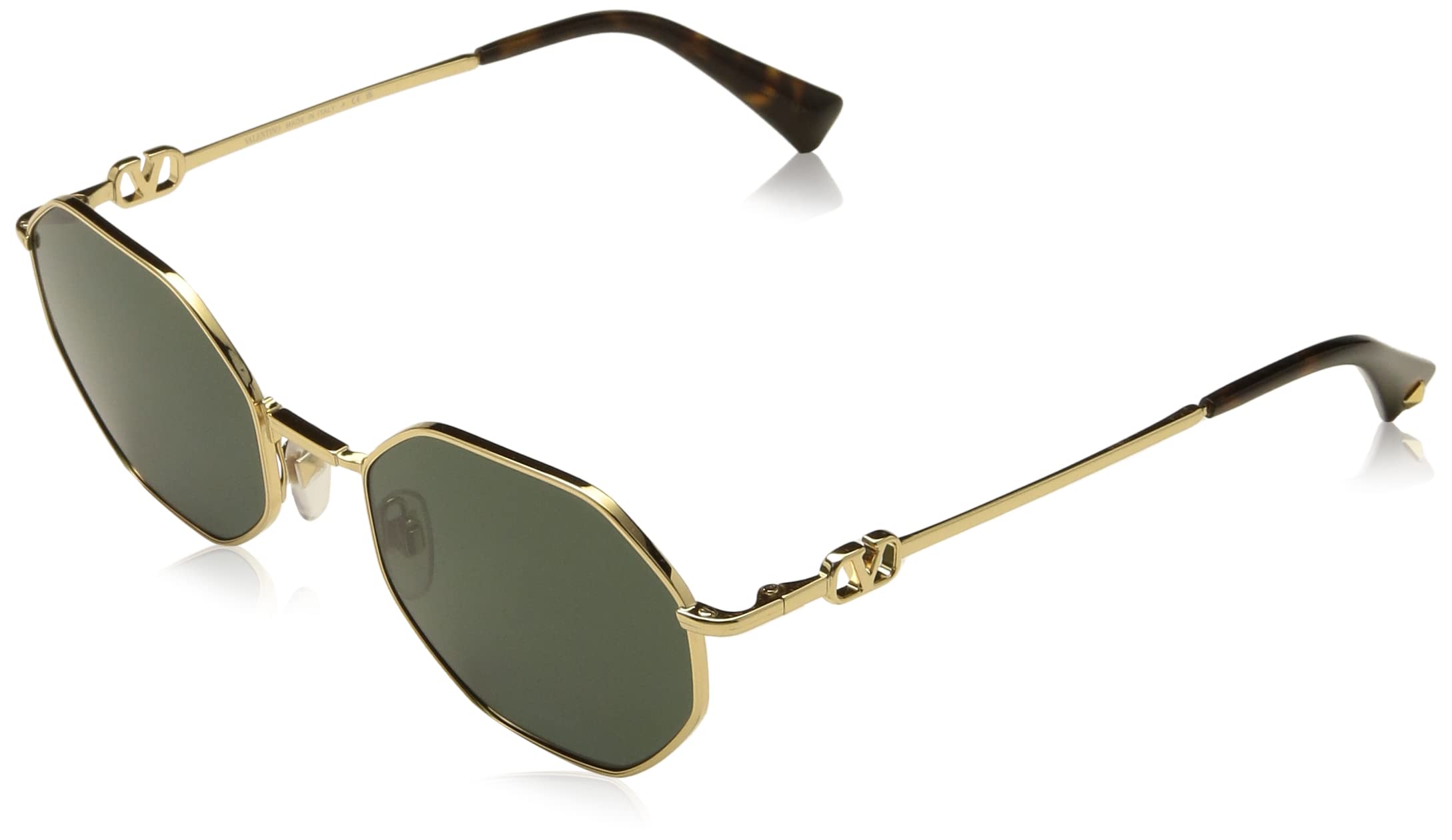 Valentino Women's Round Fashion Sunglasses, Gold/Green, One Size
