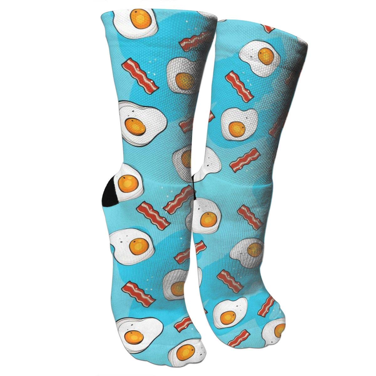 ULQUIEOR Women's Egg Bacon Cotton Moisture Wicking Cushion Novelty Athletic Crew Socks