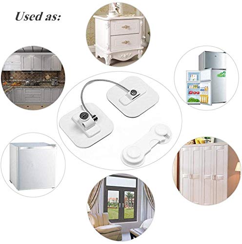VOCOMO Refrigerator Lock, Fridge Lock with Keys, Freezer Lock and Child Safety Cabinet Lock with Strong Adhesive (Fridge Lock-Black 1Pack)