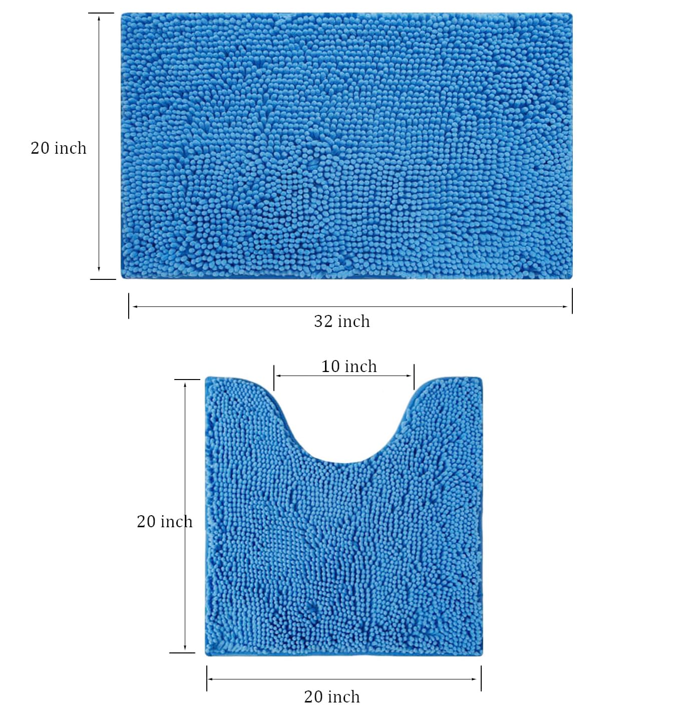 wyewye Bathroom Rugs Sets 2 Piece, Ultra Soft Bath Mats, Super Absorbent and Thick, Non-Slip, Machine Washable, Bath Mats for Bathroom Floor, Tub and Shower，Red.…