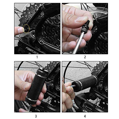 WADEKING Quick-Release Bike Pegs, Suitable for 3/8-inch Axles, with Tools, for Mountain Bicycle Pedal Rear Seat Bracket, Durable, Non-Slip Carving (2 Pcs)