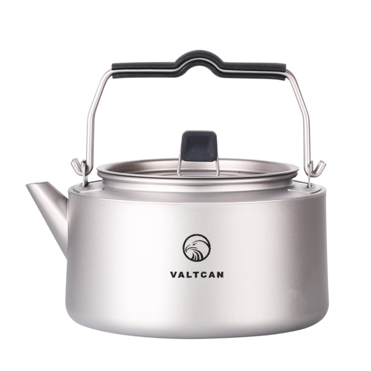 Valtcan 1000ml Titanium Kettle Pot Camping Water with Lid Handle Guards