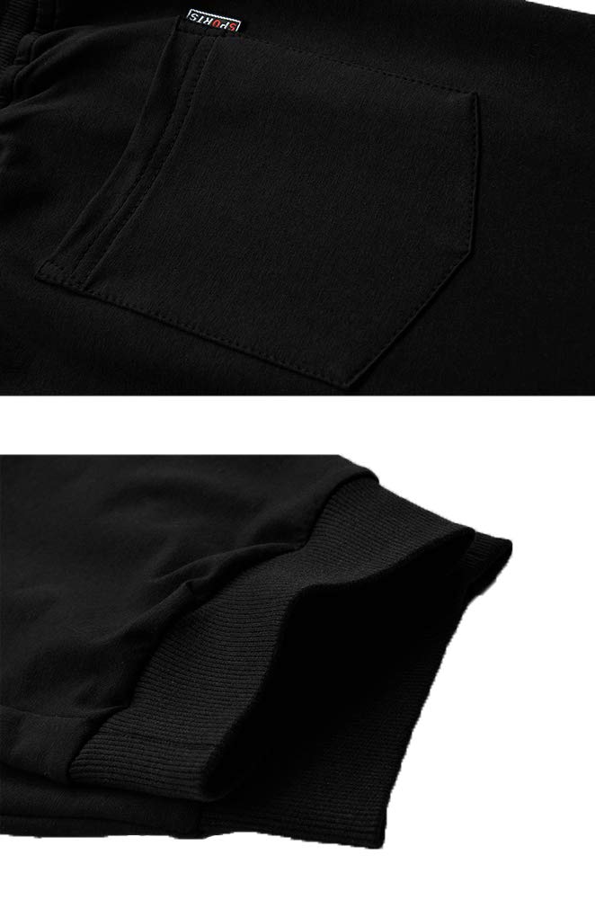 YSENTO Men's Cotton Casual 3/4 Jogger Running Capri Pants Below Knee Gym Workout Shorts Zipper Pockets Black 34