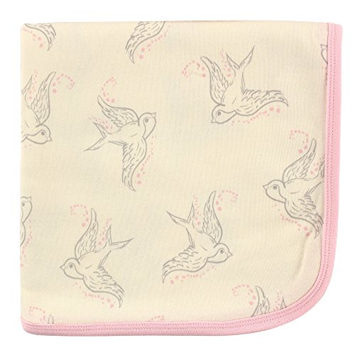 Touched by Nature Unisex Baby Organic Cotton Swaddle, Receiving and Multi-purpose Blanket, Bird, One Size