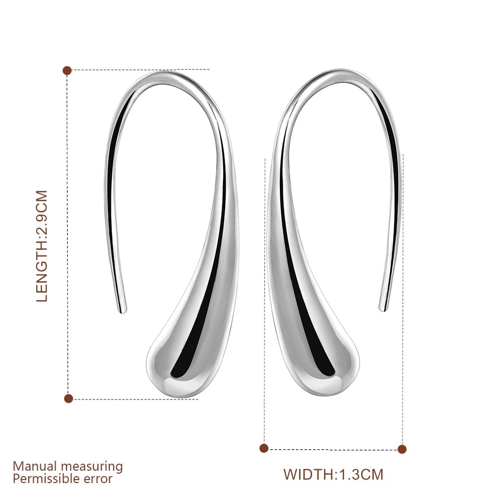 Women Fashion Teardrop Back Earrings,Small Sterling Sliver Plated Classic Dangle Hoop Earring Thread Drop Earrings