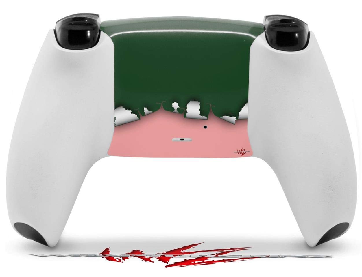 WraptorSkinz Skin Wrap compatible with Sony PS5 DualSense Controller Ripped Colors Green Pink (CONTROLLER NOT INCLUDED)