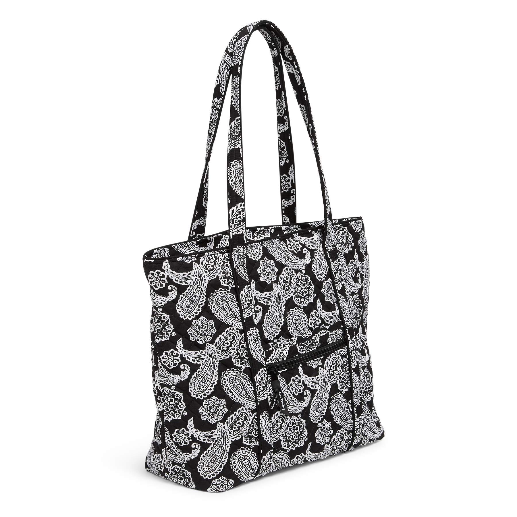Vera Bradley Women's Cotton Collegiate Vera Tote Bag (Multiple Teams Available), Oklahoma State University Black/White Bandana, One Size