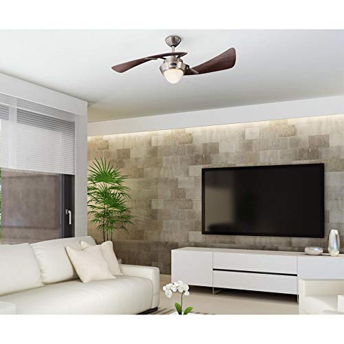 Westinghouse 7231100 Harmony Indoor Ceiling Fan with Light, 48 Inch, Brushed Nickel
