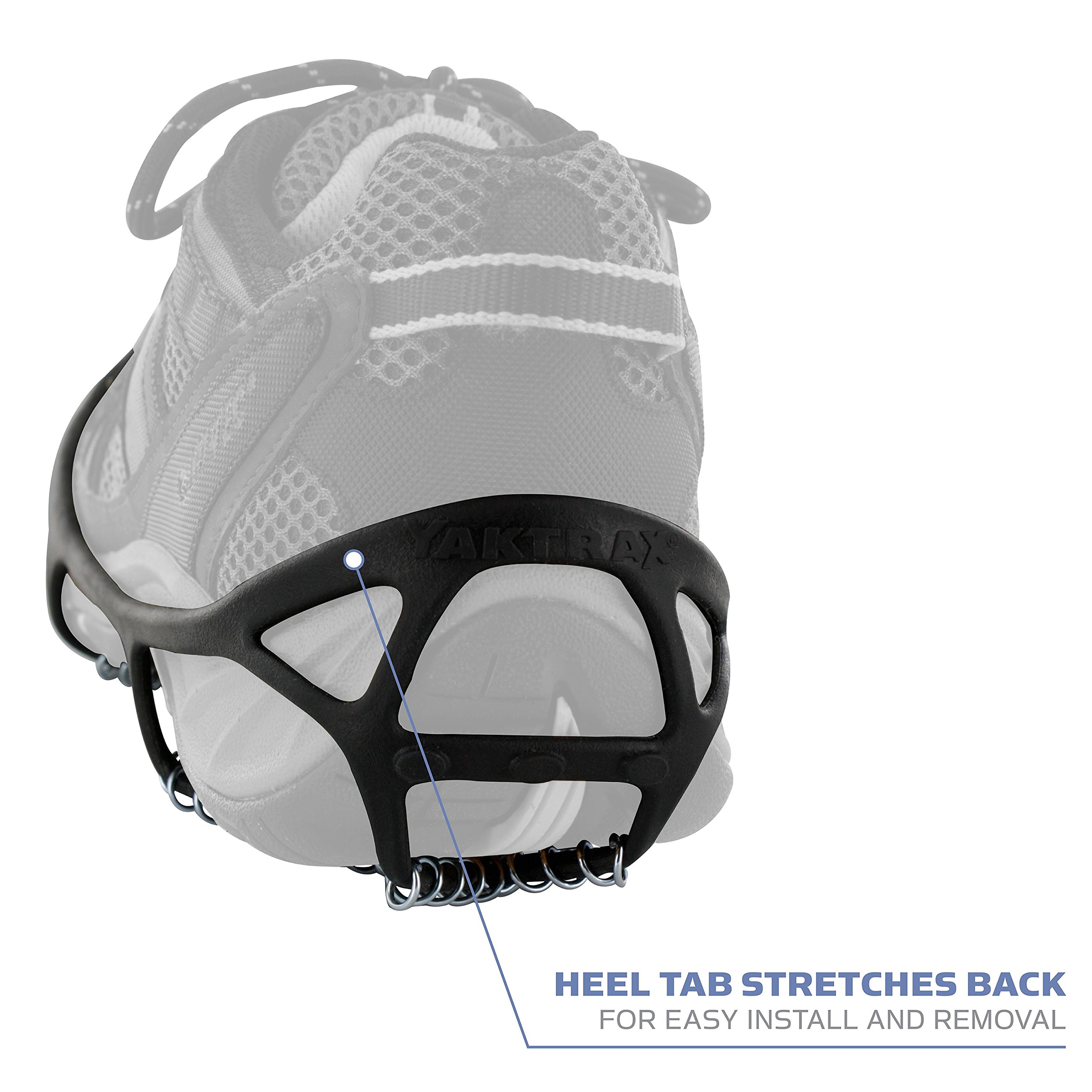 Yaktrax Walker Traction Cleats for Snow and Ice, Black, Medium