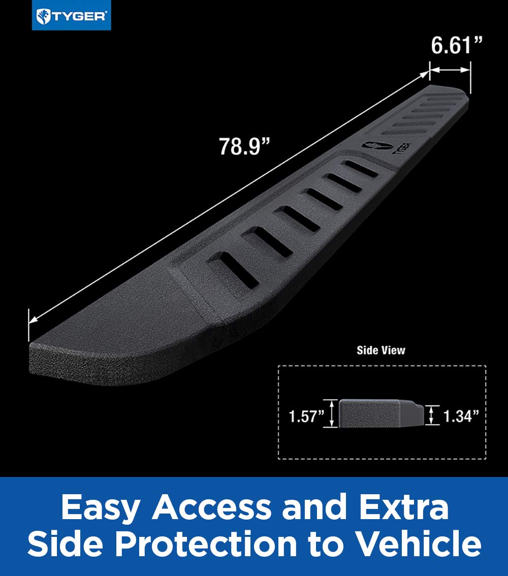 Tyger Auto 6.6" Blade Running Boards Compatible with 2019-2023 Ford Ranger | Supercrew Cab | TG-BL2F7318 | Side Step Nerf Bars