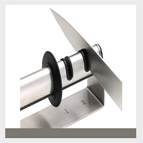 TYI Double-Edged Sharpener for Straight and Serrated Knives, Two-Stage Diamond-Coated Wheel Systems, Sharp, Blunt, Fast, Safe and Easy to use