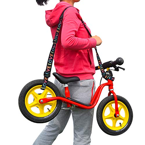 WINGOFFLY Letter Shoulder Strap To Carry Your Kids Bike Balance Bicycle Accessories with Adjustable Straps Extendable Moving & Kick Scooter Carrying Strap(Style F)