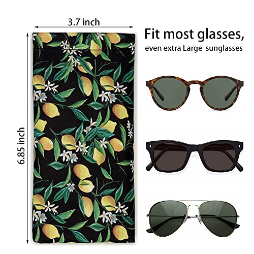 WOW DING 6PCS Eyeglass Pouch, Eyeglasses Cases for Women, Sunglasses Case with Cleaning Cloth, Soft Portable Glasses Pouch Bag