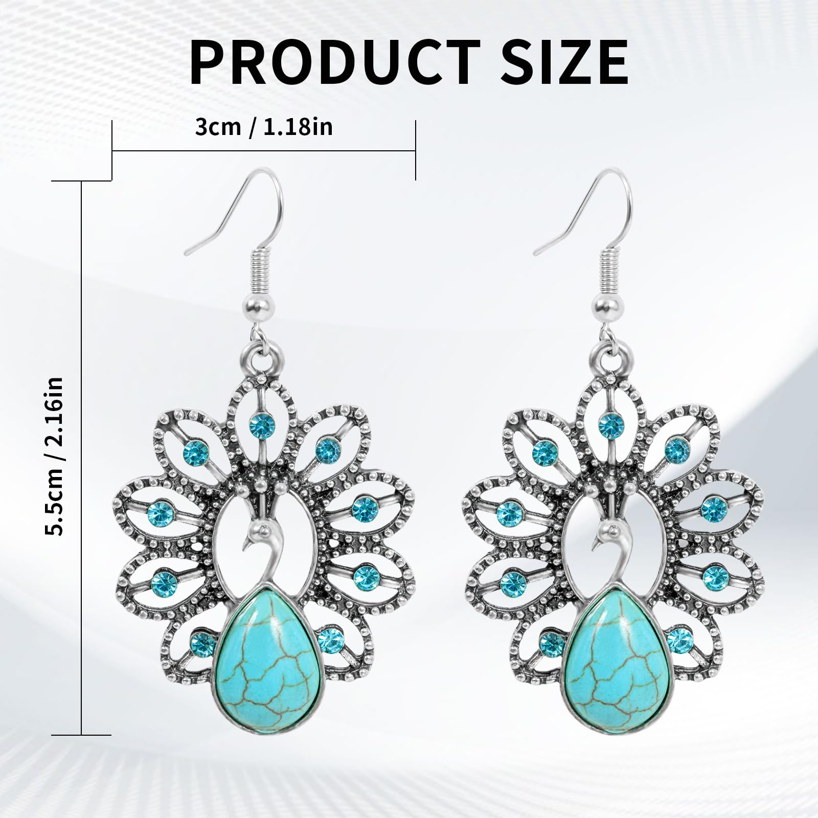 Turquoise Drop Dangle Earrings for Women,Turquoise Earrings for Women Trendy,Cute Earrings for Women