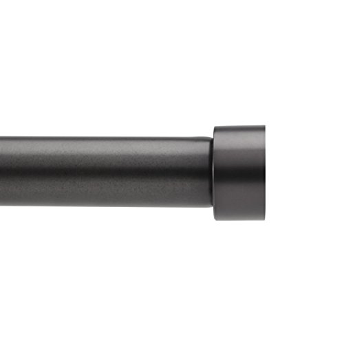 Umbra Cappa Curtain Rod, Includes 2 Matching Finials, Brackets & Hardware, 36 to 66-Inches, Black