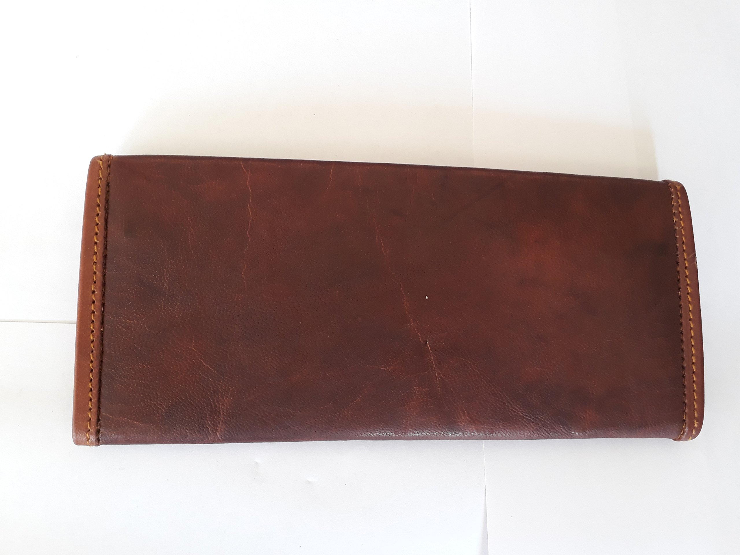 Vintage Women's Genuine Goat Leather Spacious Trifold Card Wallets Ladies Clutch Purse