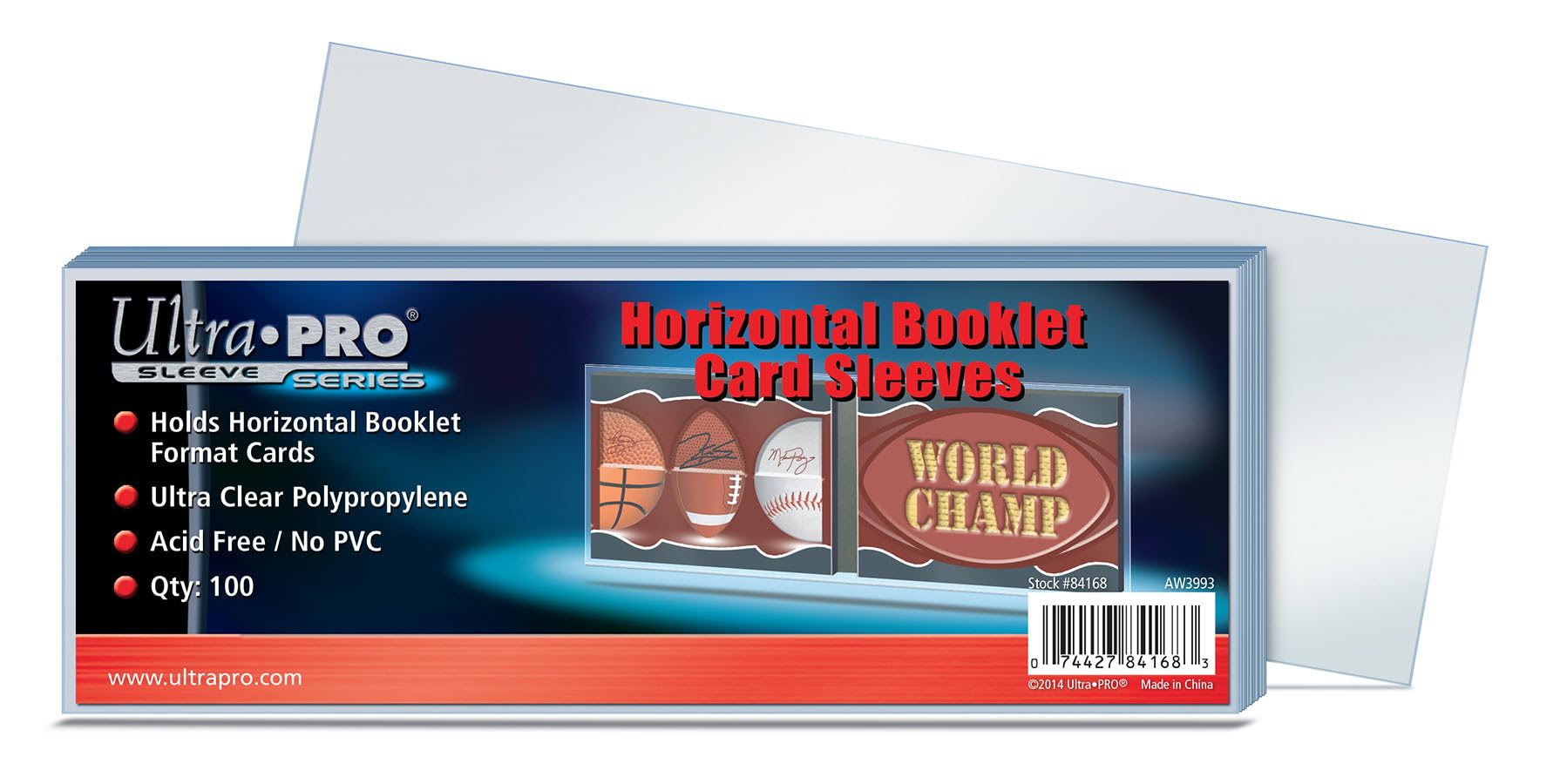 Ultra Pro Horizontal Booklet Trading Card Sleeves (100 Count Pack), Clear