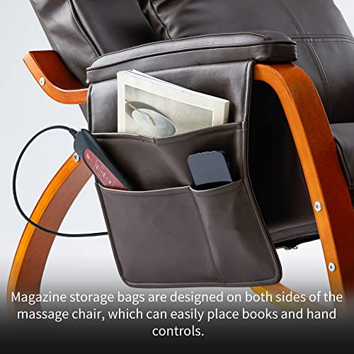 Yehha Rocking Living Room, PU Leather Electric Recliner w/Remote Control, 5 Angle Adjustments & Six Massage Modes, Single Sofa Home Theater Chairs, Dark Brown