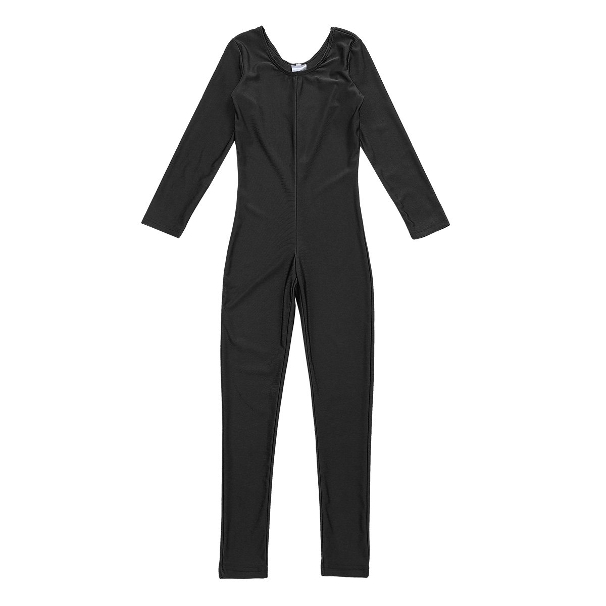 winying Girls Boys Spandex Crew Neck Full Body Unitard Gymnastics Leotard Catsuit Black 5-6