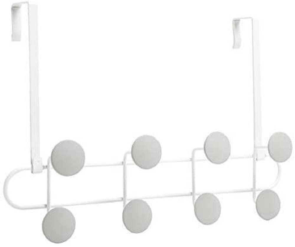 Umbra Yook Organizer, Compact Organizer with Hooks, Great for Storing Keys, Mail, Wallets, Phones and Chargers, Made of Steel, White/Gray