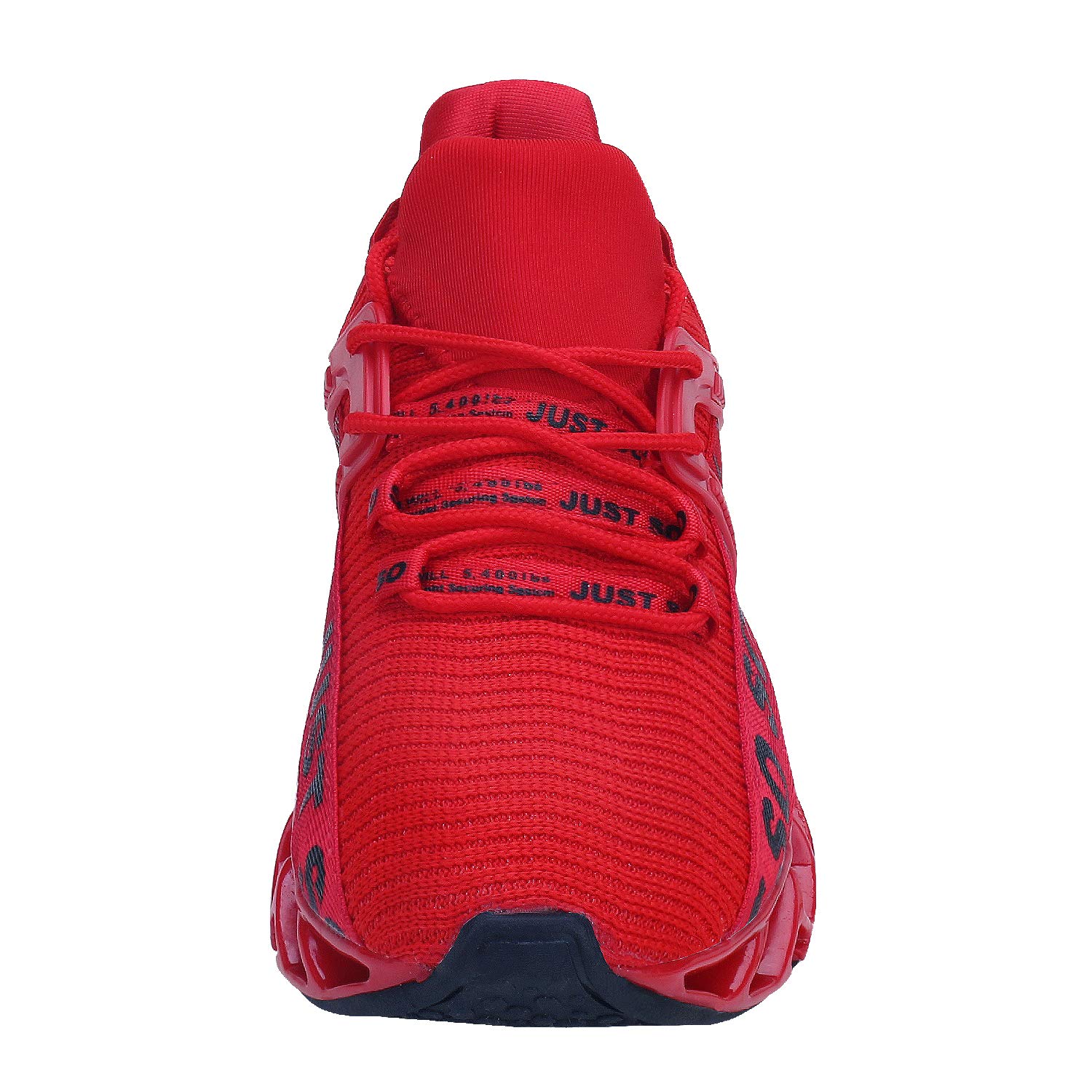 UMYOGO Women's Lightweight Casual Walking Athletic Shoes Breathable Mesh Work Slip-on Sneake Red, Red Black, 8 US