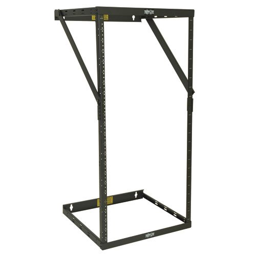 Tripp Lite 8U/12U/22U Expandable Wall-Mount 2-Post Open Frame Rack, Adjustable Network Equipment Rack, Switch Depth, 18" Deep, 5 Year Warranty (SRWO8U22), black