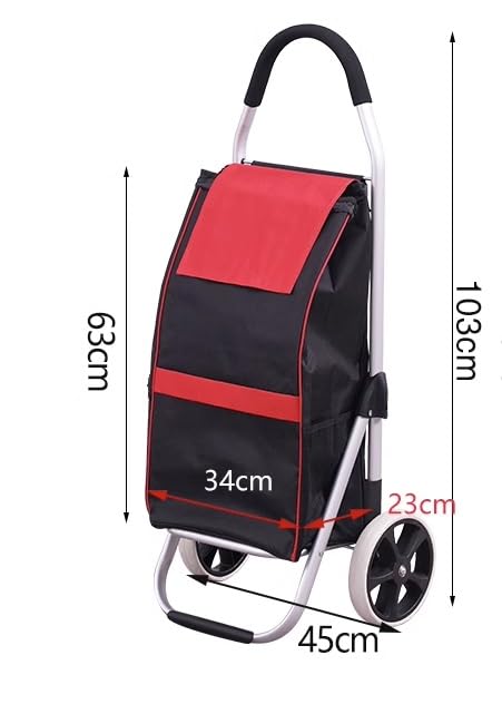 XDMINGY Folding Shopping Cart, Shopping Trolley Shopping Cart Folding Trailer Trolley Portable Trolley Hand Pulling Home Luggage Grocery Utility Carts