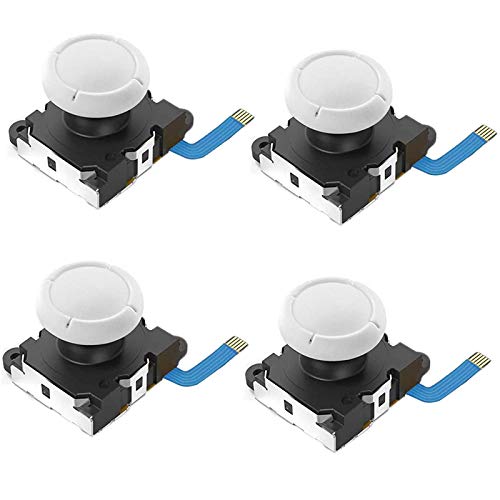 Veanic 4-Pack White Replacement Joystick Analog Thumbstick Part for Switch Lite & Switch Joy-Con Controller