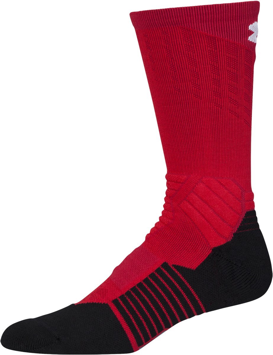 Under Armour Men's UA Basketball Drive Crew Socks LG Red