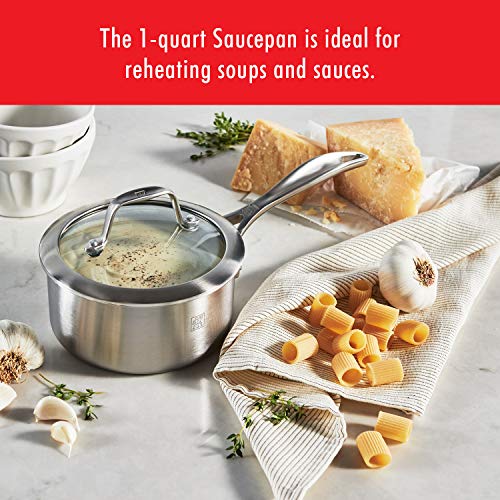 ZWILLING Spirit Ceramic Nonstick Saucepan, 1-qt, Stainless Steel