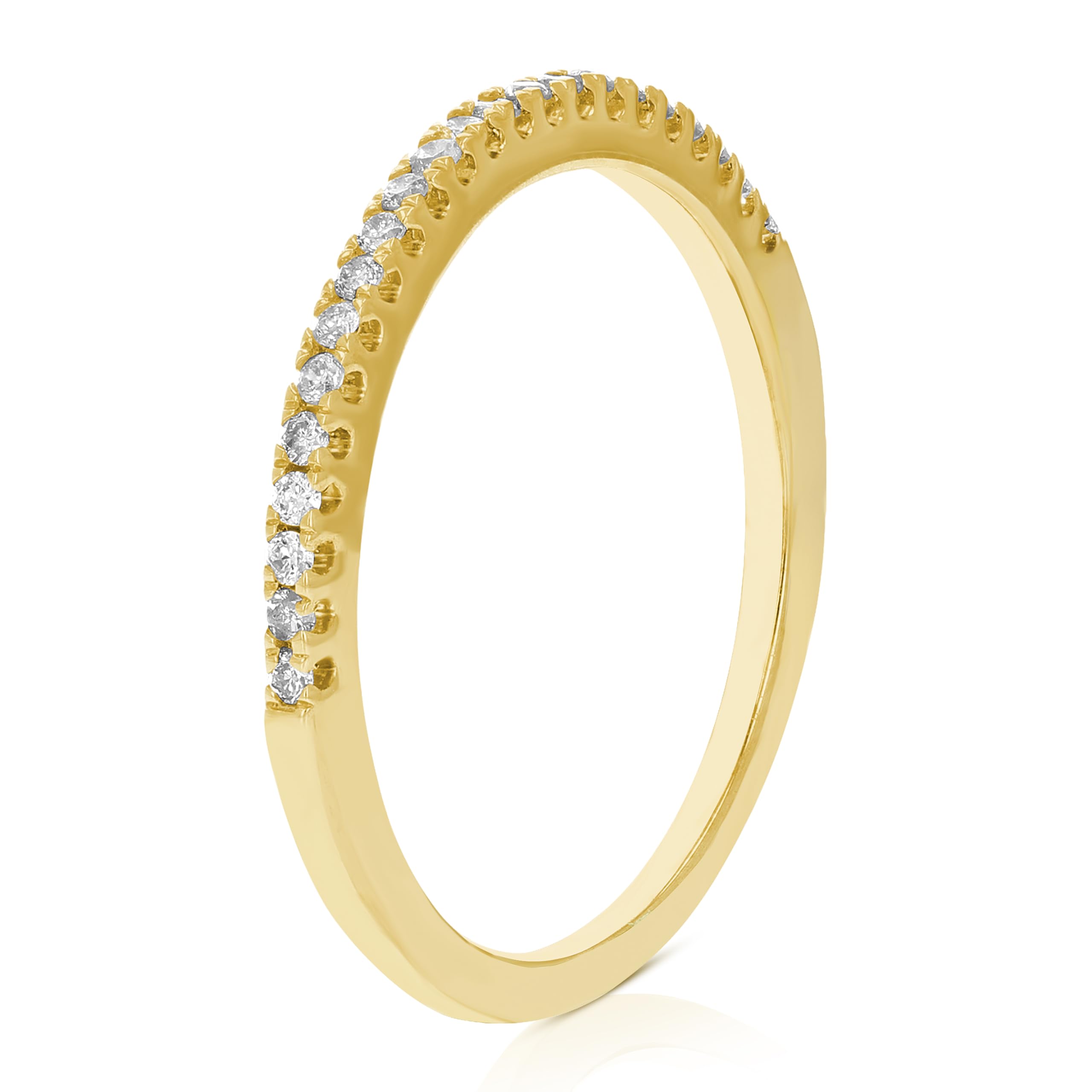 Vir Jewels 1/6 cttw Pave Round Diamond Wedding Band for Women in 10K Yellow Gold Prong Set, Size 5