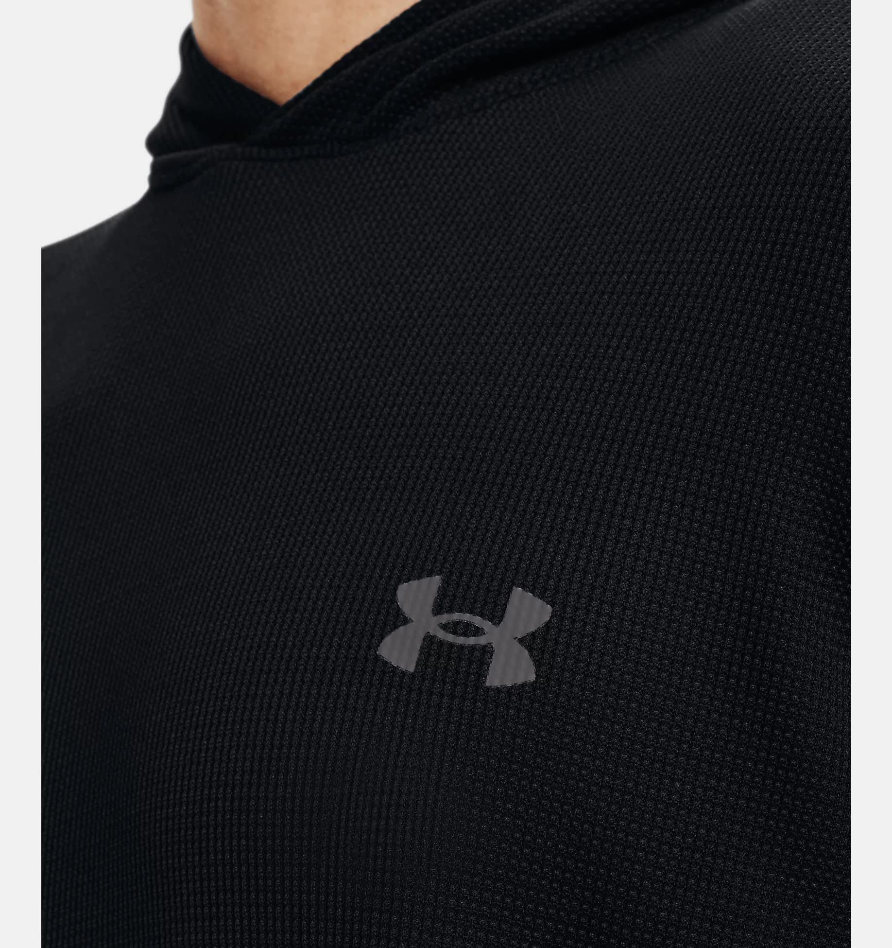 Under Armour Men's Waffle Athletic Hoodie Shirt Hooded TOP (Black, large)