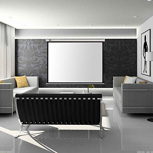 ZZBJ 100 Inch 16:9 Electric Projector Screen with Remote Control Motorized Projection Curtain for Home Cinema Business School