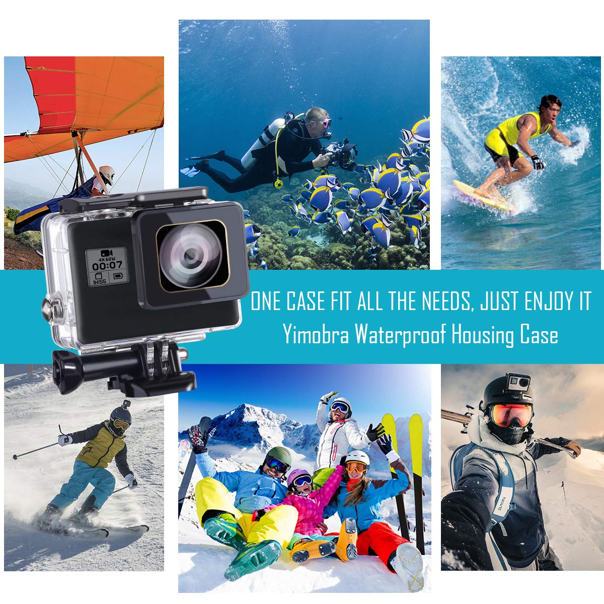 Yimobra Waterproof Housing Case for Gopro Hero 7 Black Hero 6 Hero 5 Hero 2018 Diving Protective Shell 147FT 45M with Bracket Accessories, Action Camera