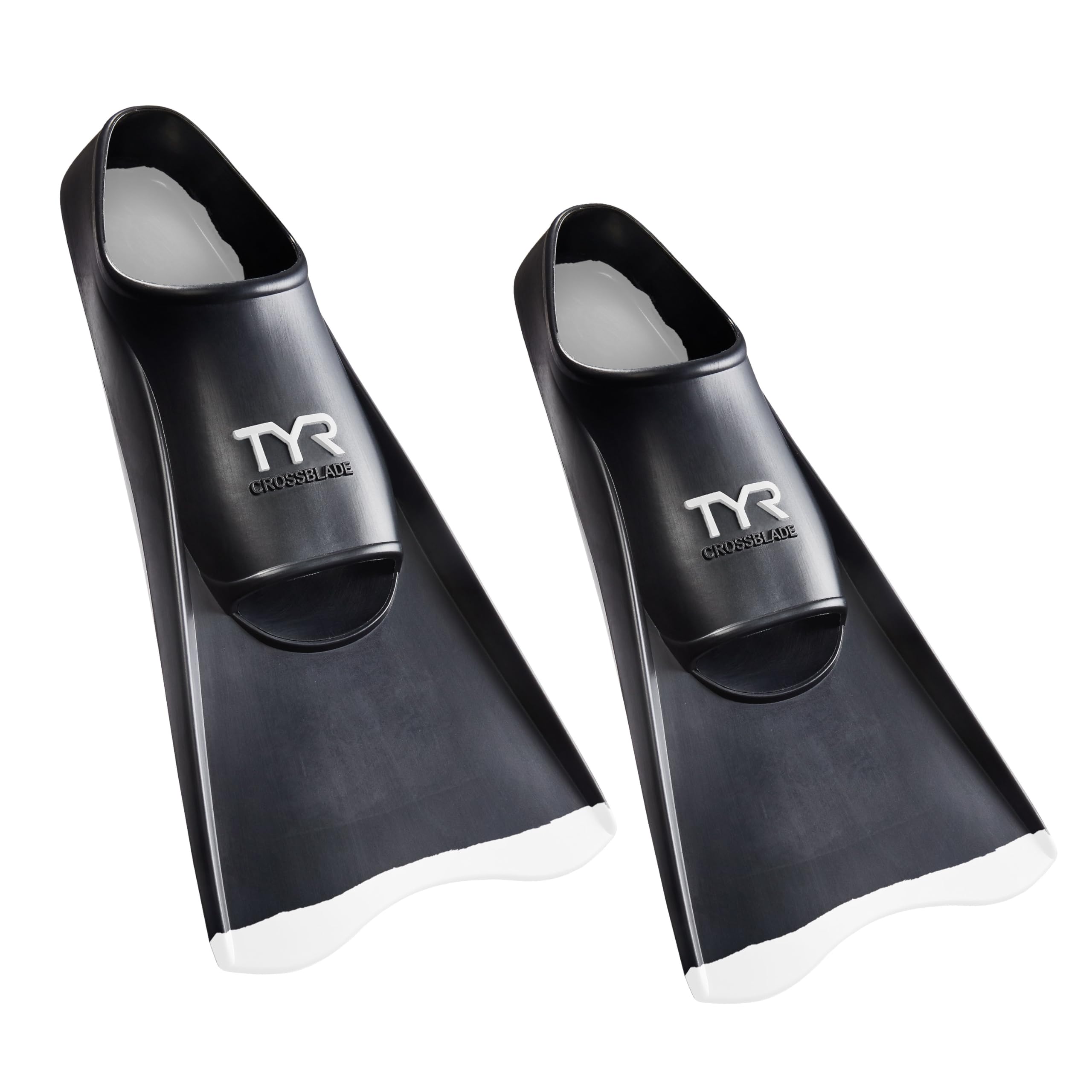 TYR unisex adult Crossblade Fins 2.0 Footwear, Black/White, Large US