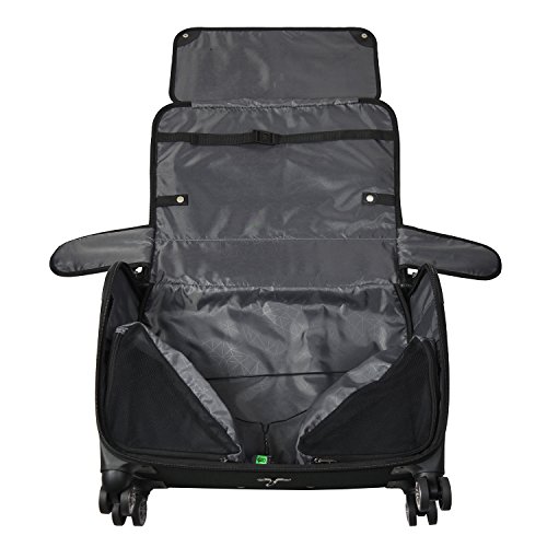 Traveler's Choice Carry-On Softside 8-Wheeled Spinner Garment Bag Luggage, Black, 21-Inch