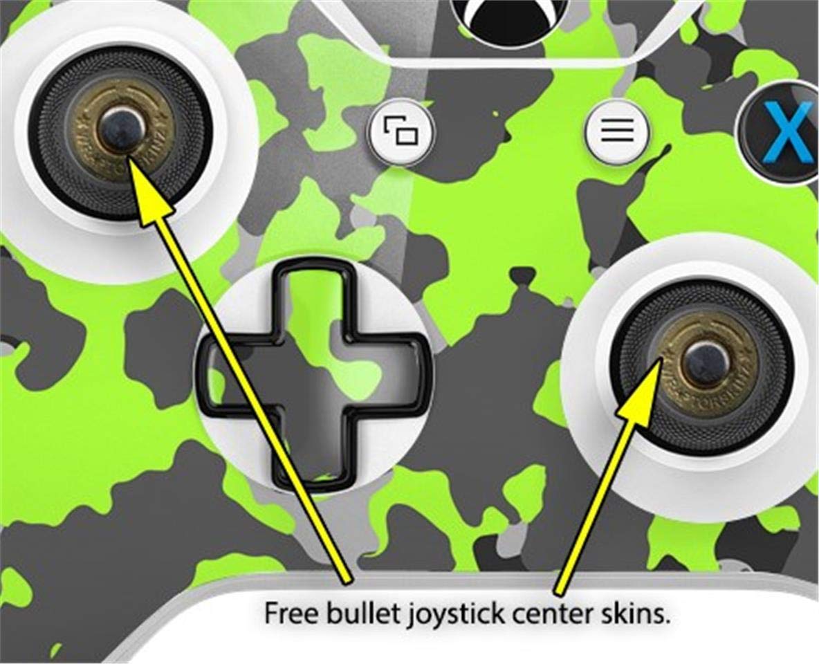 WraptorSkinz Decal Vinyl Skin Wrap Compatible with Xbox One S/X Controller - WraptorCamo Old School Camouflage Camo Lime Green (Controller NOT Included)