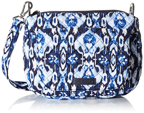 Vera Bradley Women's Cotton Carson Mini Shoulder Bag Crossbody Purse, Ikat Island, One Size