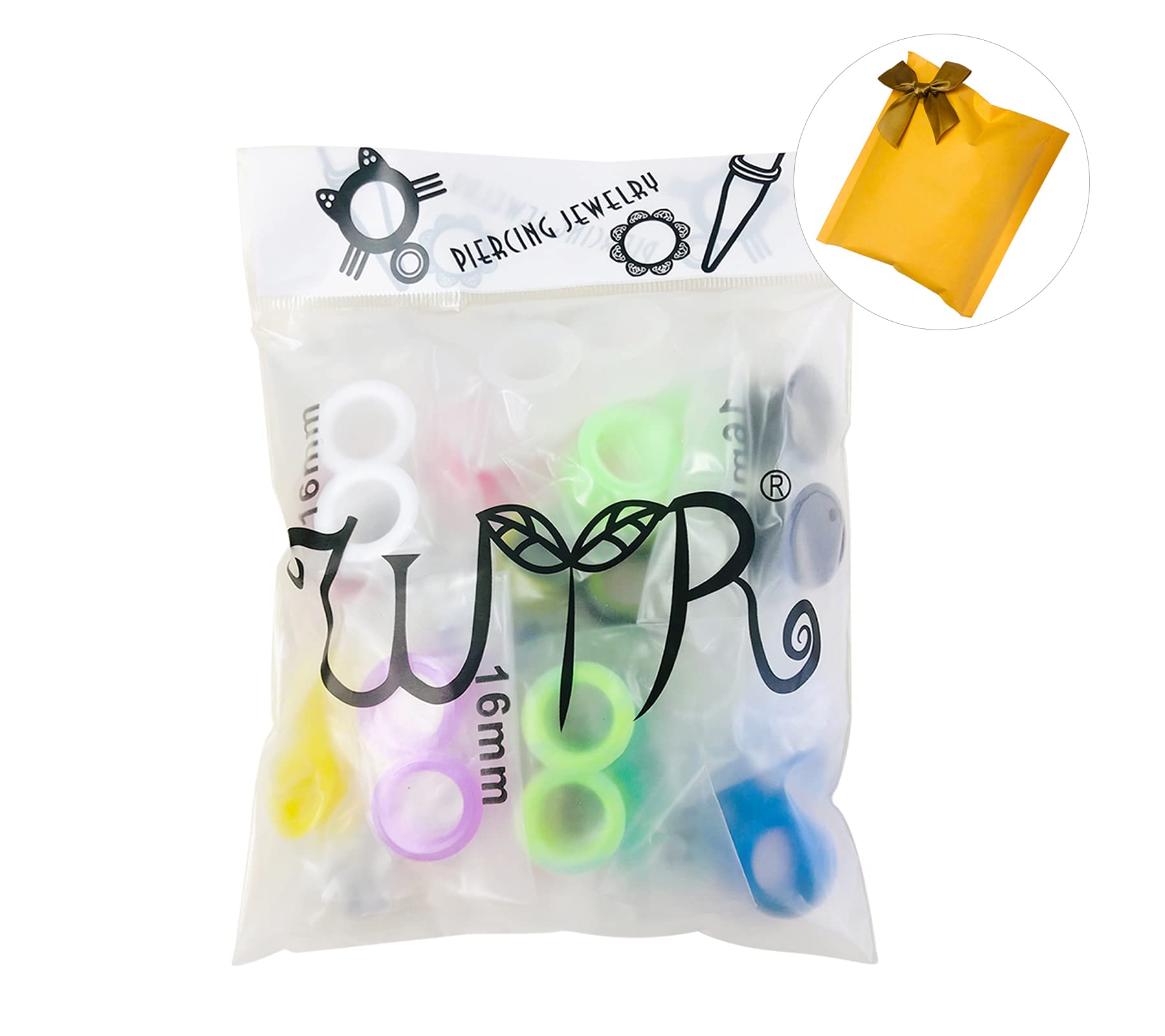 WYR 32PCS Hollow Double Flared Hard Silicone Ear Tunnels and Plugs Ear Gauges Expander Stretcher Body Piercing Jewelry 0g(8mm)