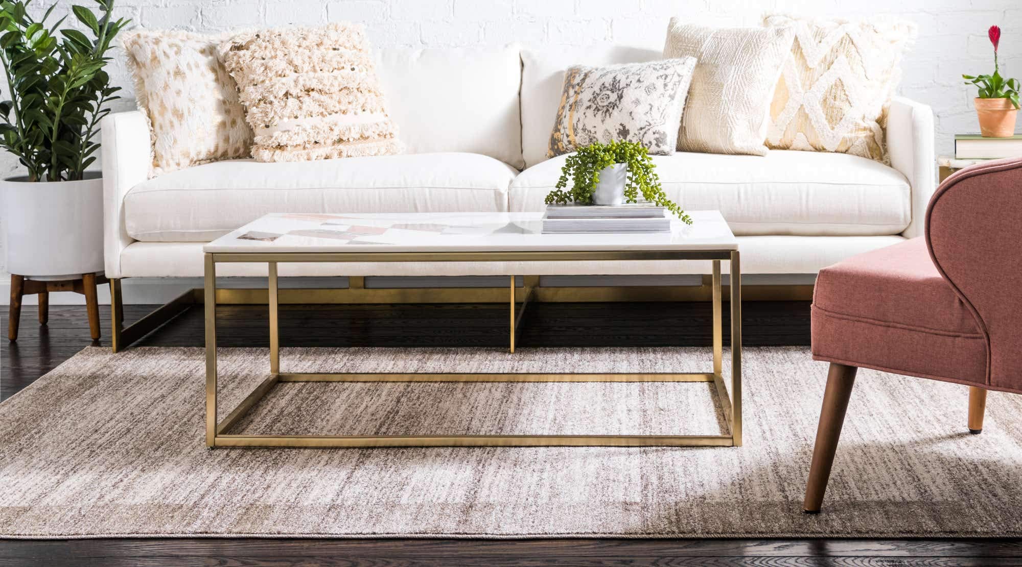 Unique Loom Del Mar Collection Area Rug - Abigail (5' 3" x 8' Rectangle, Beige/ Ivory)