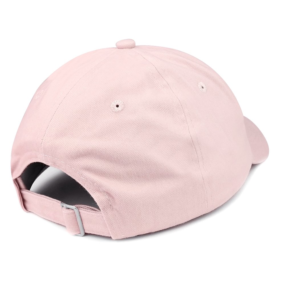 Trendy Apparel Shop First Mate Embroidered Unstructured Cotton Dad Hat - Light Pink