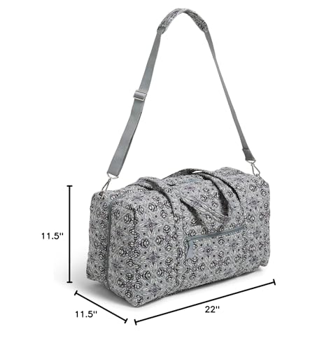 Vera Bradley Women's Cotton Lay Flat Travel Duffle Bag, Plaza Tile, One Size