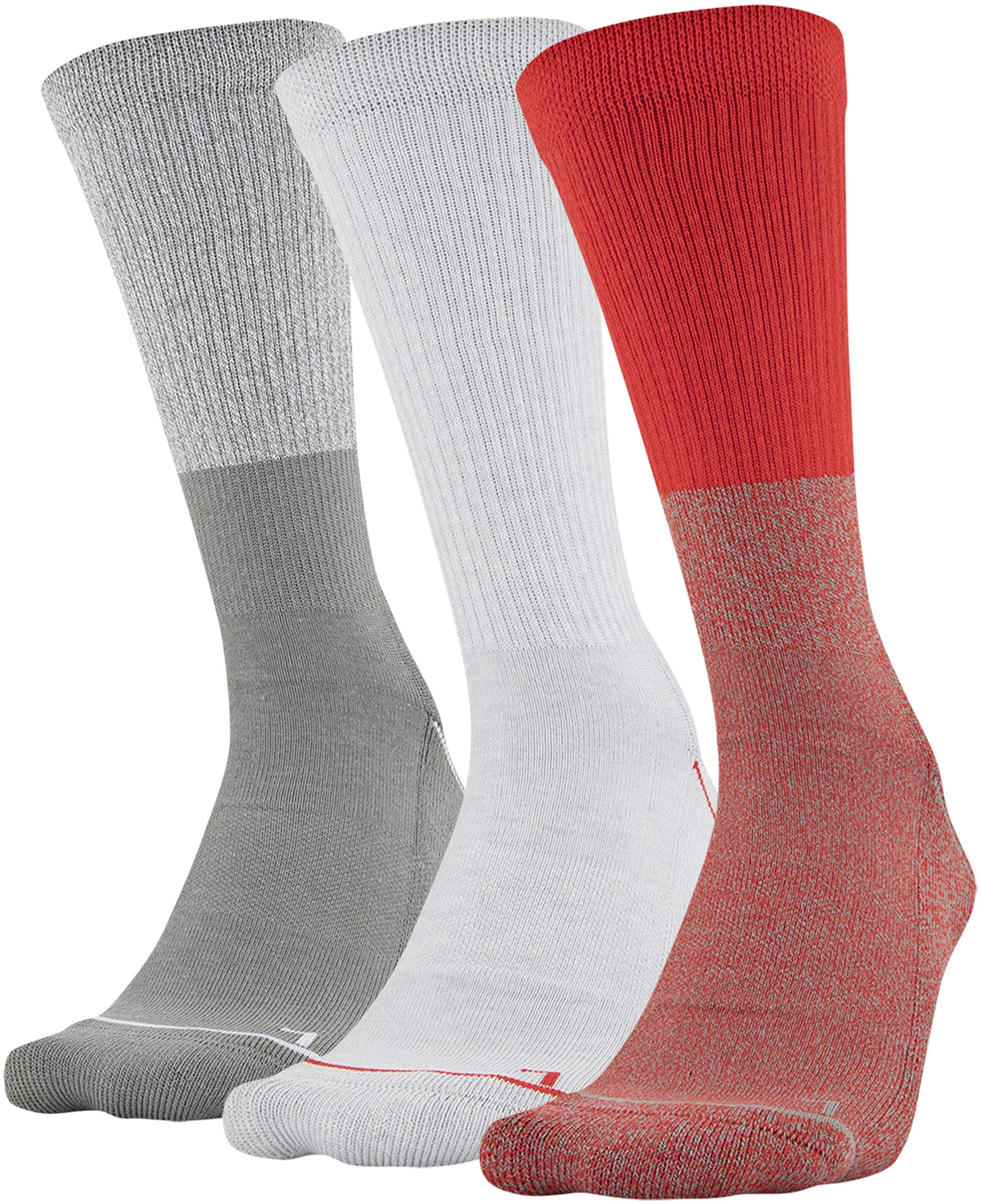 Under Armour Men's Phenom Solid Crew Socks, 3-Pairs , Versa Red Assorted , Large