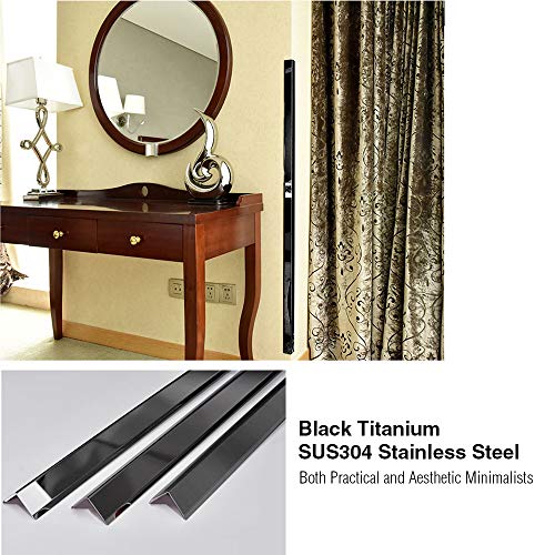 Wall Corner Guard Black SUS 304 Stainless Steel Edge Protector Decoration Corner Shield Baby proofing Edge Bumpers Strip Table Furniture Protector(7.87 inches Glue is not Included)