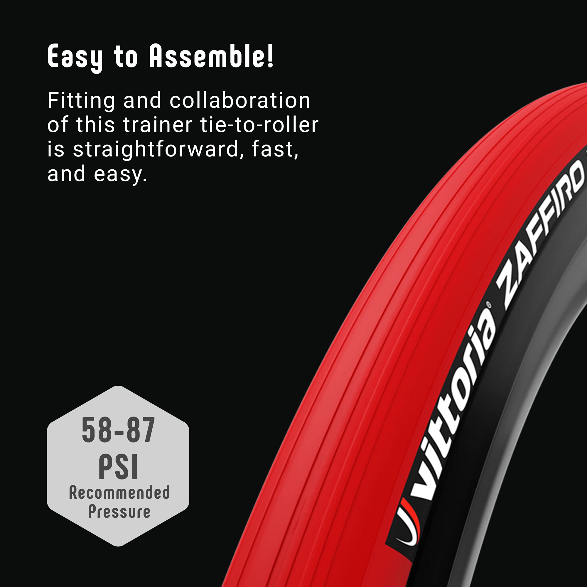 Vittoria Zaffiro Pro Home Trainer Tire - Indoor Bike Trainer Tire - Foldable Training Bicycle Tire (29x1.35, Red)