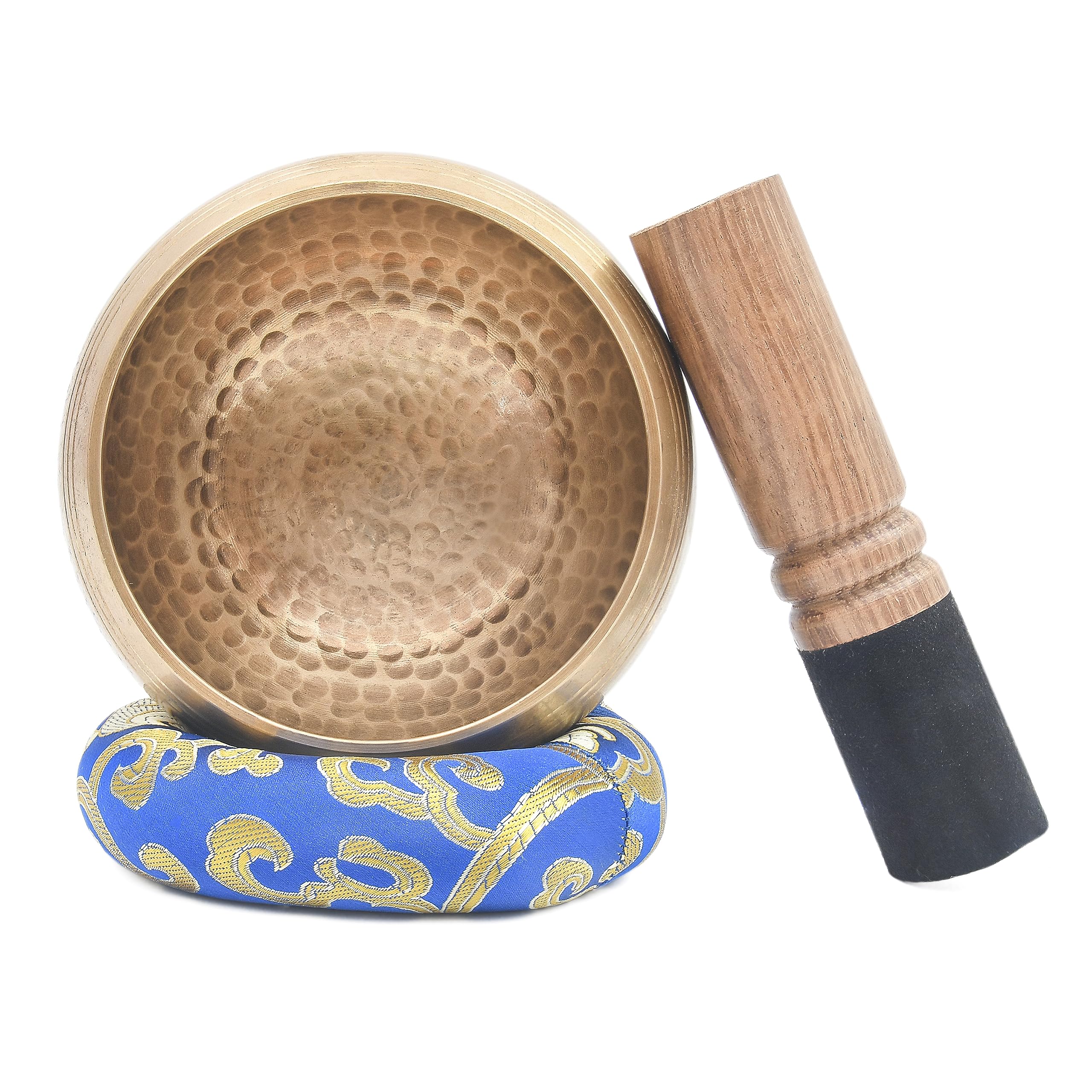 Tibetan Singing Bowl Set - 4.5” inches Sound Bowl Meditation Set - Meditation Bowl with Random Cushion and Mallet - Cuencos Tibetanos for Sound Bath and Healing